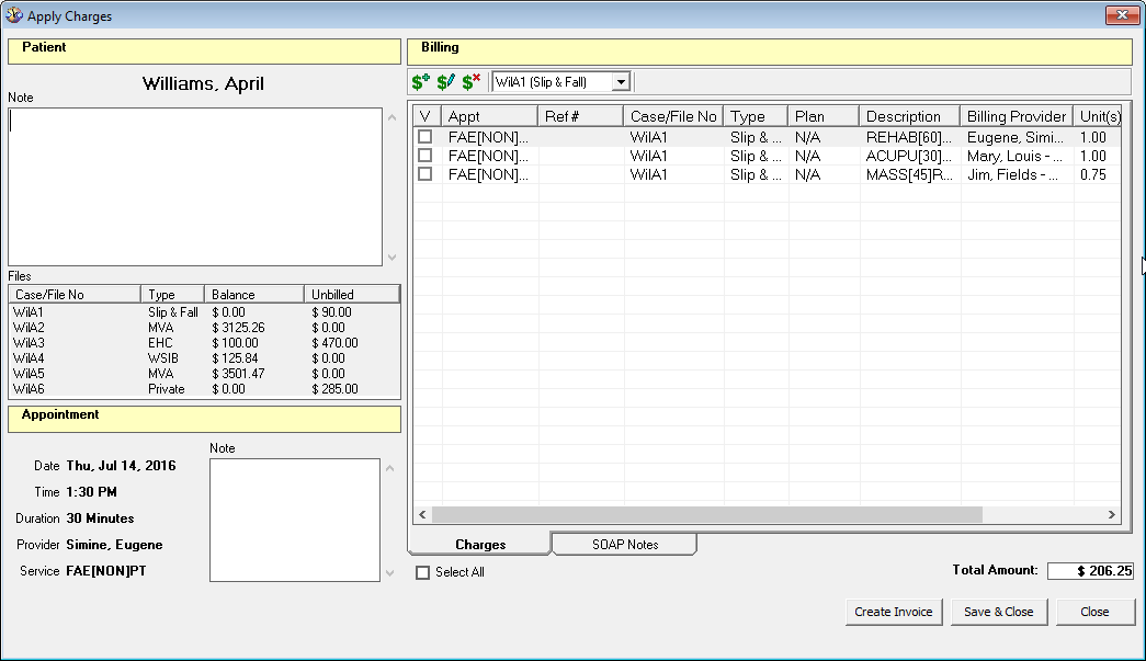 Add and Manage Charges